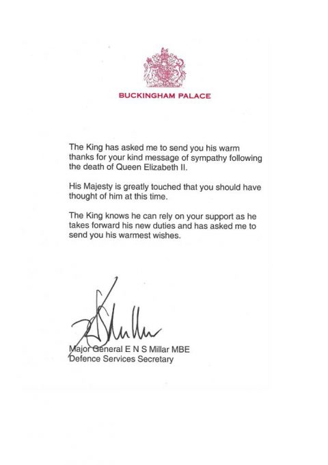 Letter from the King | The Royal Sussex Regiment